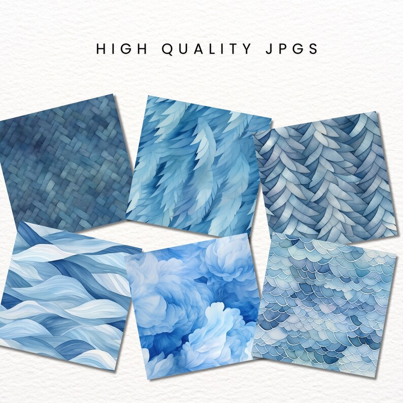 Blue Watercolor Digital Paper, Abstract Pastel Wedding Scrapbook Paper ...