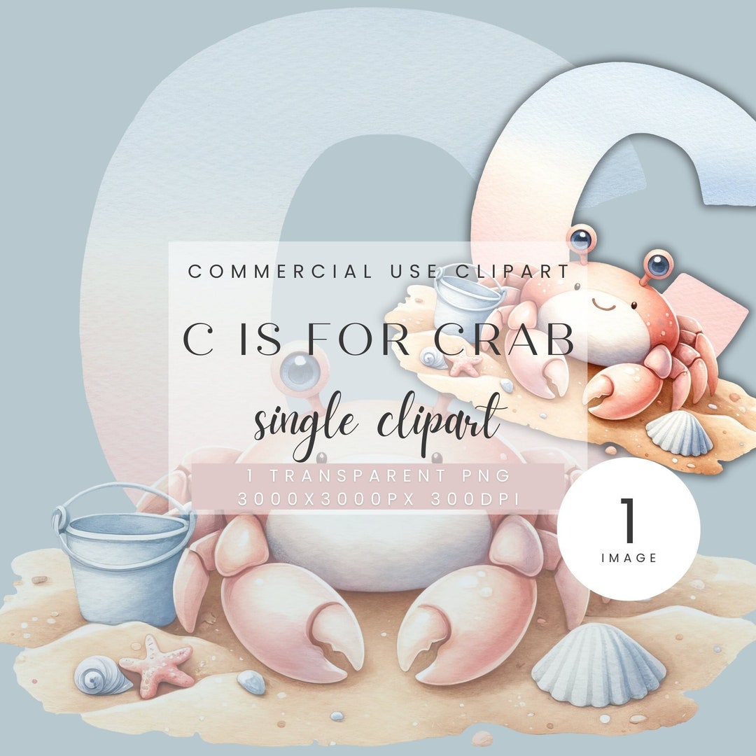 Crab Beach Rainbow Alphabet Clipart Little Baby Boy Girl Shower Gift ...