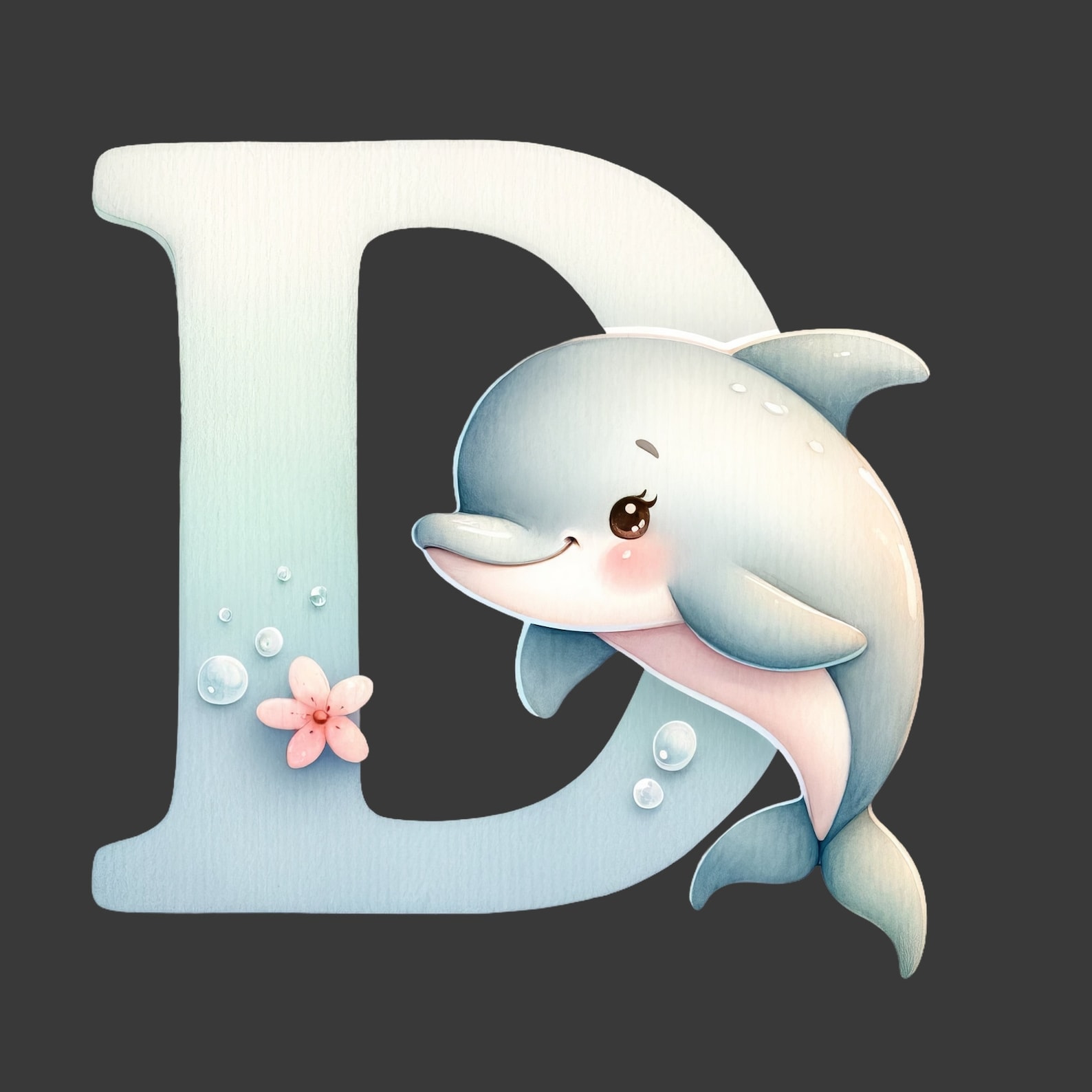 Dolphin Alphabet Clipart, Baby Boy Girl Shower Gift, Aqua Nursery Child ...