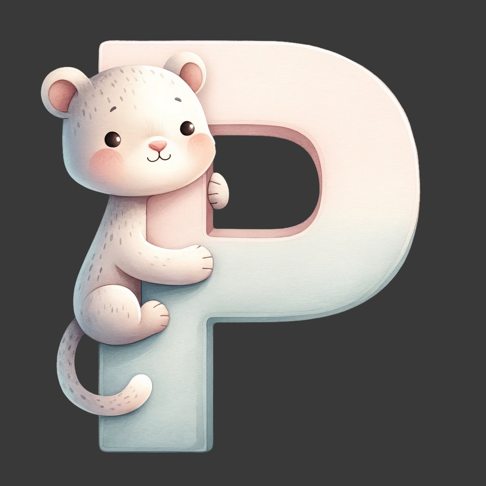 Panther Pink Green Alphabet Clipart, Baby Boy Girl Shower Gift, Nursery ...