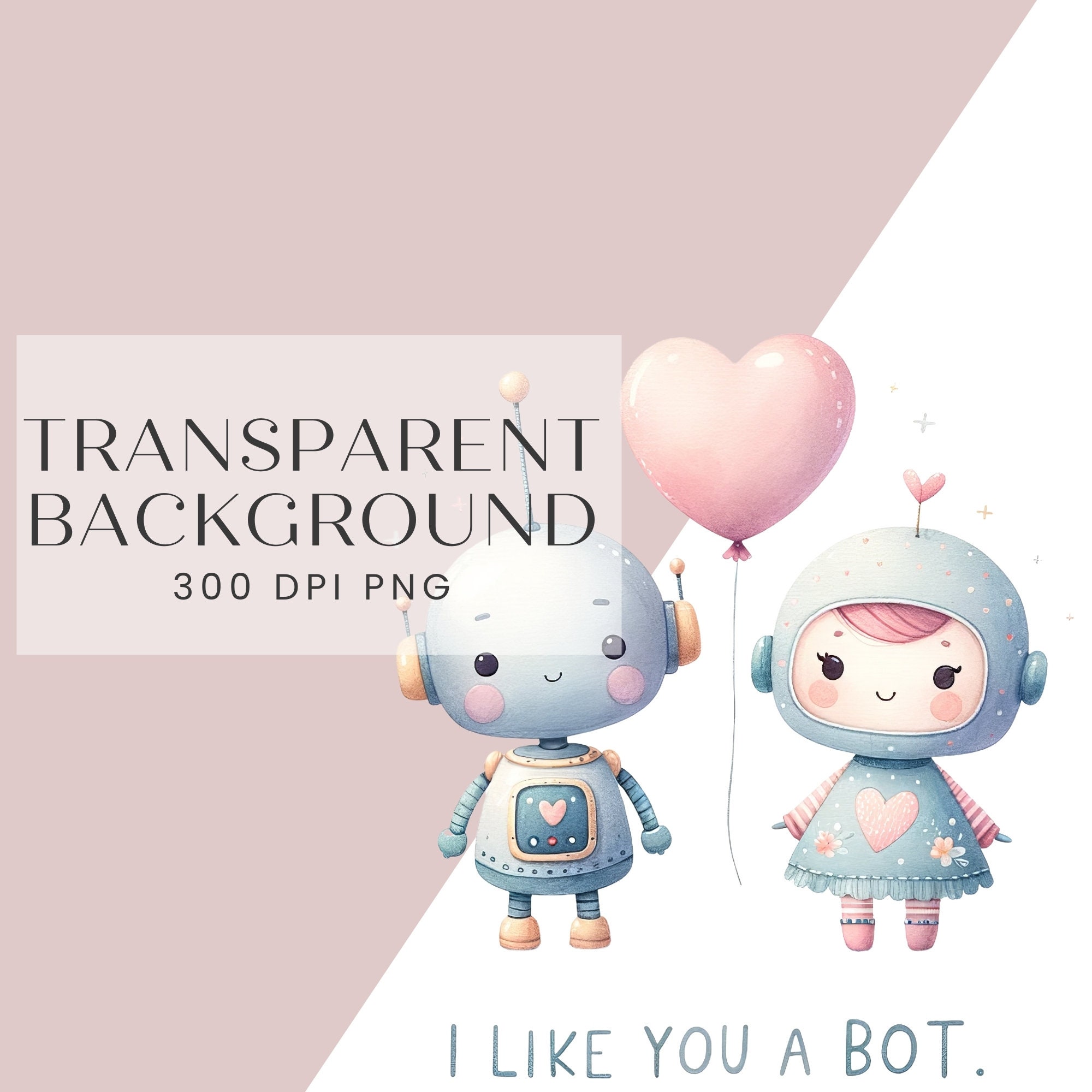 Valentines Cute Robot Clipart Robots Clip Art PNG Romantic Sweet Robo ...