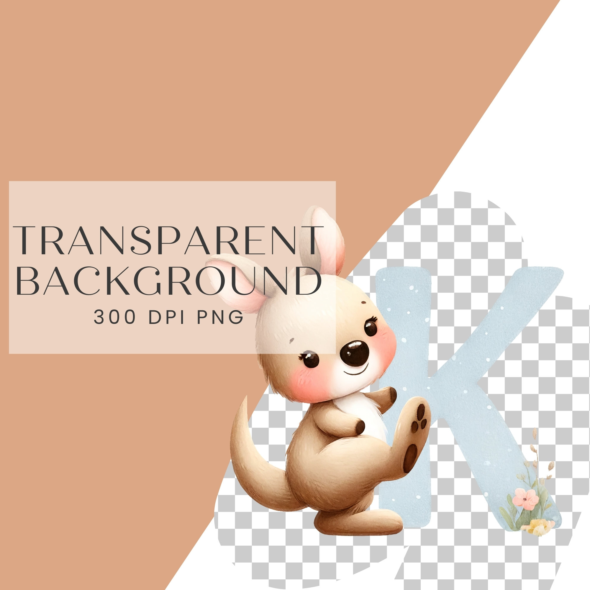 Kangaroo Alphabet Clipart, Baby Boy Girl Shower Gift, Nursery Child ...