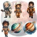 Cute Outer Space Clipart With Little Astronauts and Spaceships ...