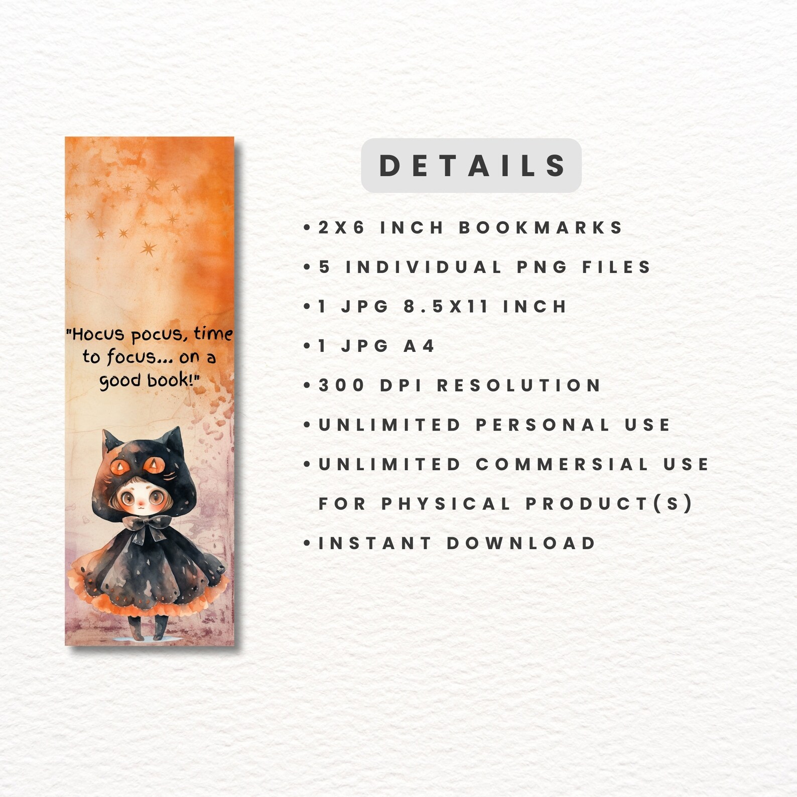 Trick or Treat Bookmarks, Digital Download, Printable, Reading, Book ...