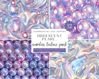 Iridescent Pearl Seamless Digital Paper, Digital Paper, Paper Patterns ...