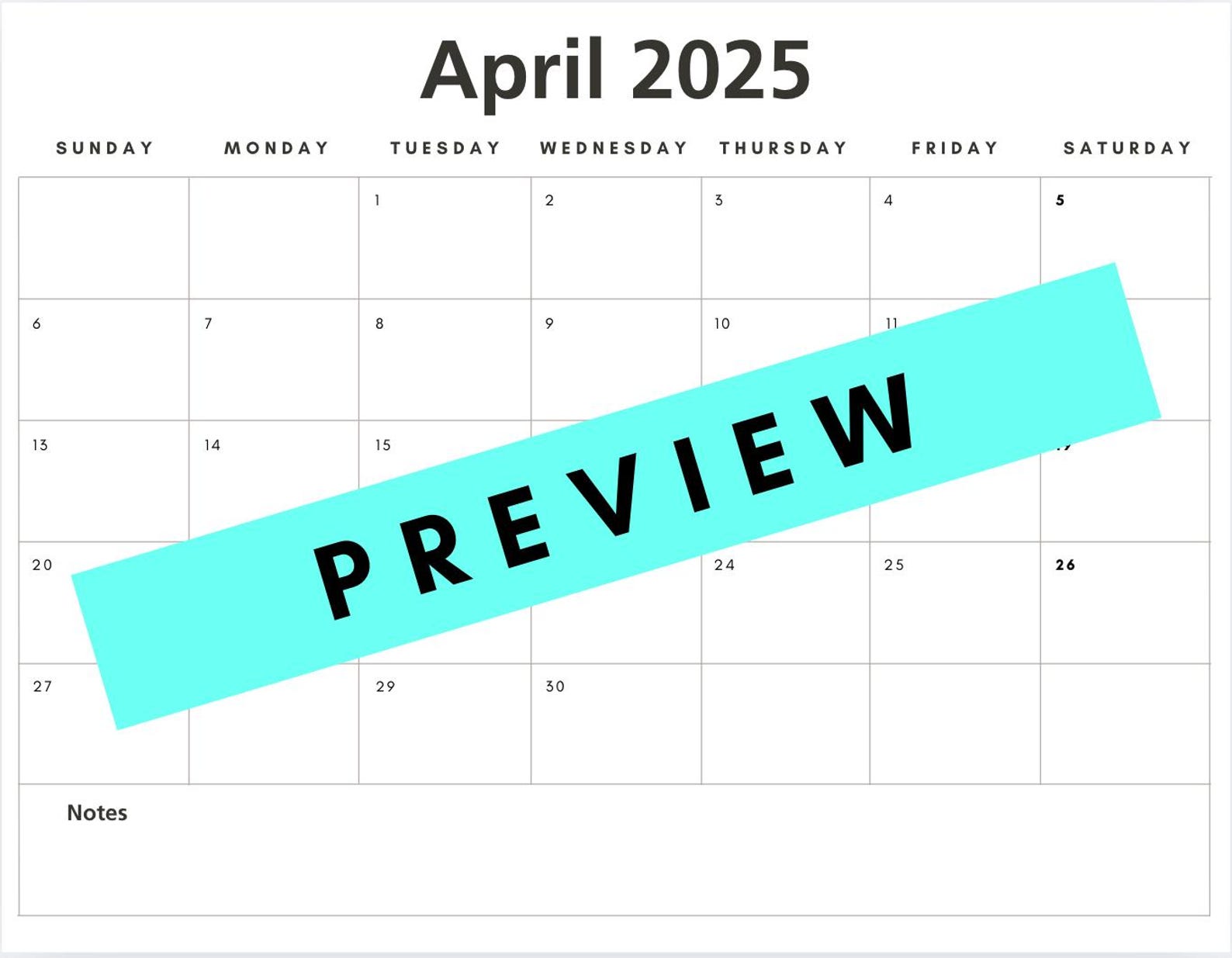 April 2025 Month Calendar Sheet, Printable Minimalist 2025 April ...