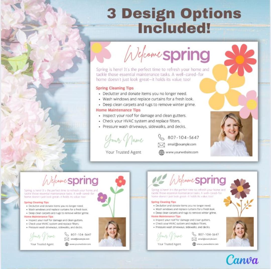 Real Estate Spring Client Card Template: Realtor Marketing (canva Digital Download) - Etsy