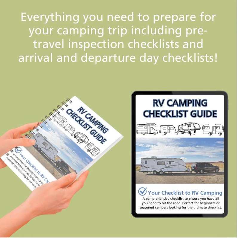 RV Camping Checklist, Printable PDF Guide | Instant Download | New to ...