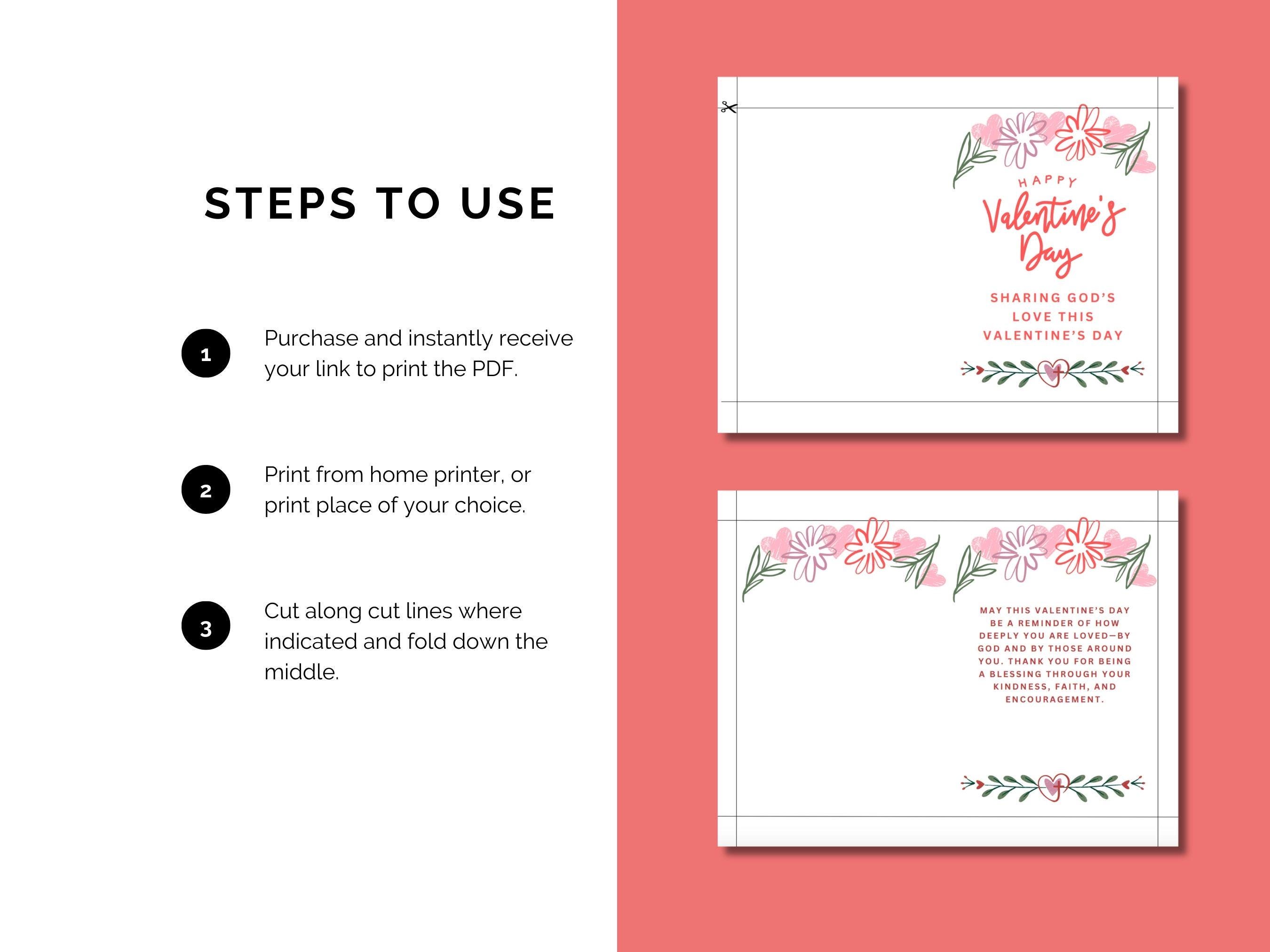 Printable Christian Valentines Day Card | Instant Download 5x7 Folded ...