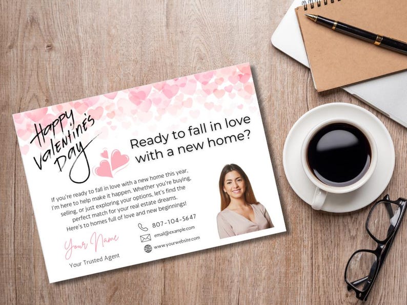 Real Estate Valentine Card Template: Realtor Client Marketing (digital ...
