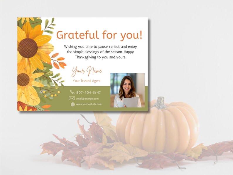 Thanksgiving Real Estate Client Appreciation Cards: Canva Template ...