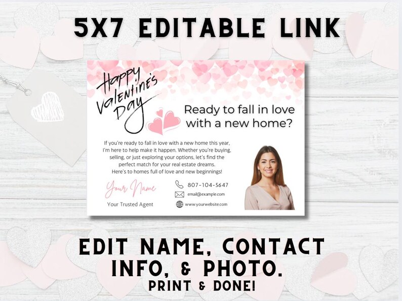 Real Estate Valentine Card Template: Realtor Client Marketing (digital ...