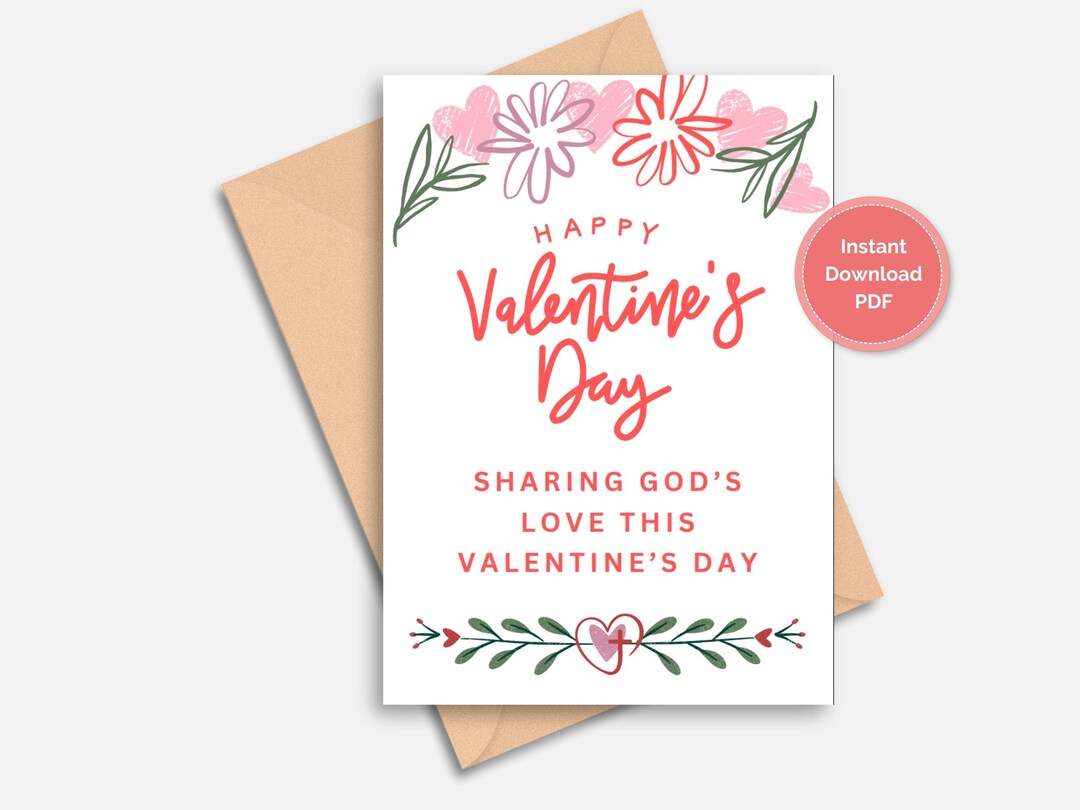 Printable Christian Valentines Day Card | Instant Download 5x7 Folded ...