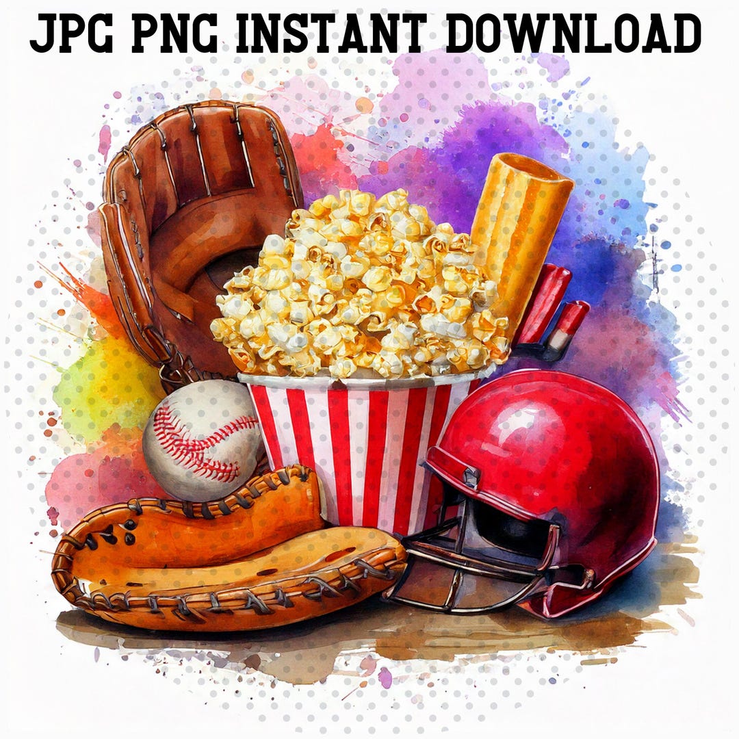 Watercolor Baseball Clipart, Digital Splash Sports Art, Baseball Png ...