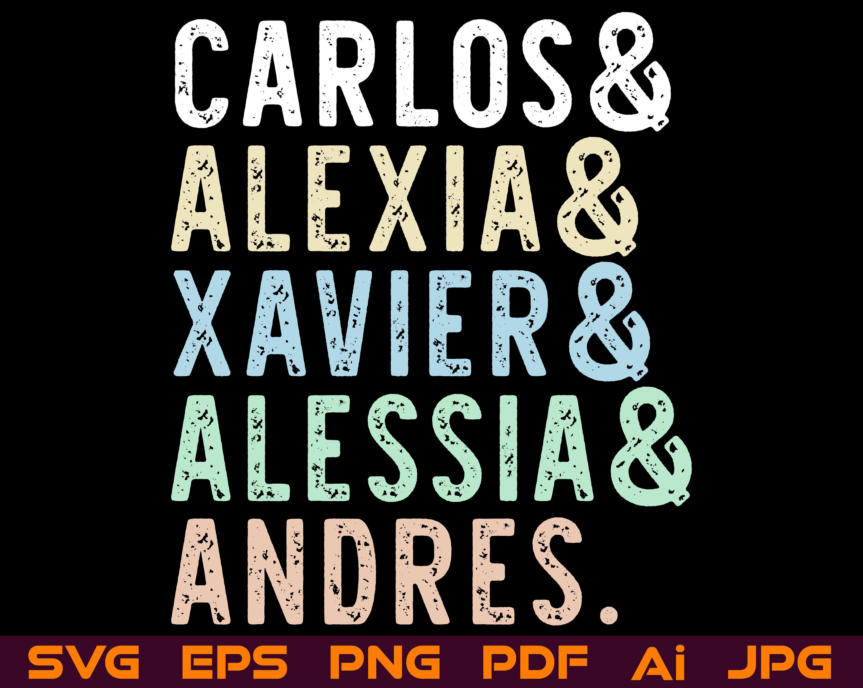Custom Ampersand Names SVG, Custom Name Shirt, Personalization, Gift ...