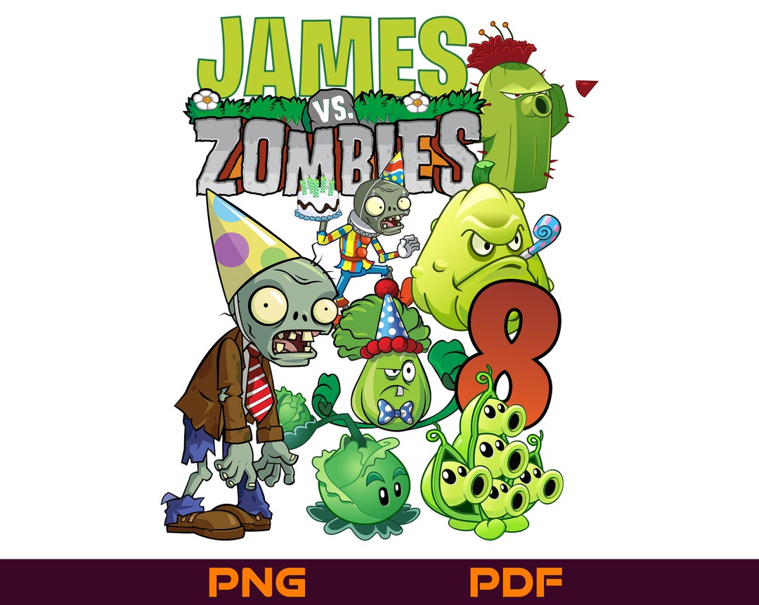 Custom Plants Vs Zombies Personalization Name and Age Gaming Birthday ...