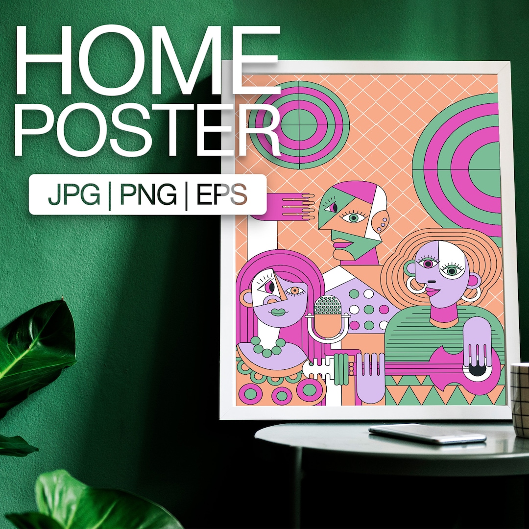 Abstract Poster Png Svg Digital Wall Art Aesthetic Room Modern Decor ...