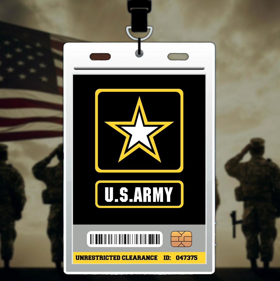 United States U.S. Army Government ID Badge Card Military Cosplay ...