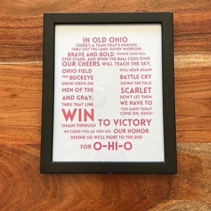 Ohio State University Fight Song Printable Wall Decor - Etsy