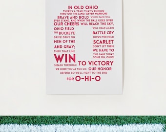 The Ohio State University Fight Song Wall Art - Printable Download ...