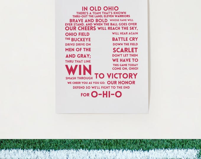 The Ohio State University Fight Song Wall Art Printable Download ...