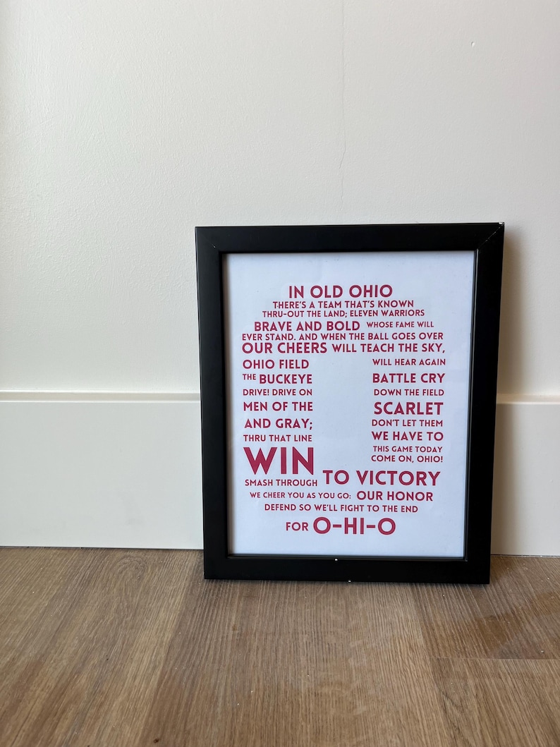 Ohio State University Fight Song Printable Wall Decor - Etsy
