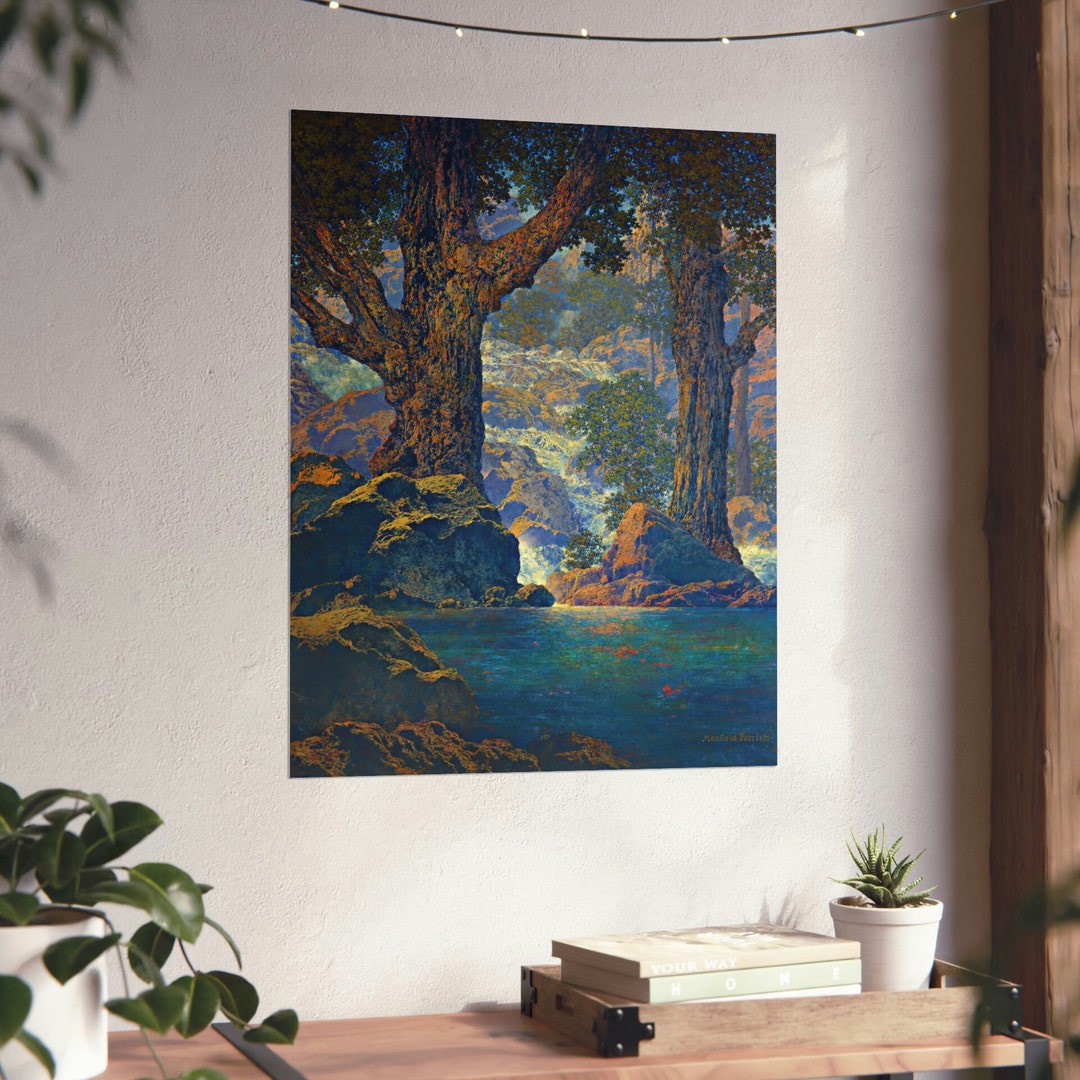 Maxfield Parrish Art Print, Cascades, Quiet Solitude, 1959, Famous ...
