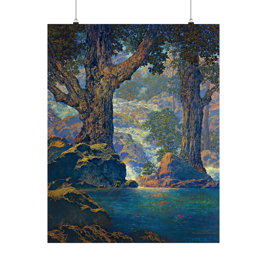 Maxfield Parrish Art Print, Cascades, Quiet Solitude, 1959, Famous ...