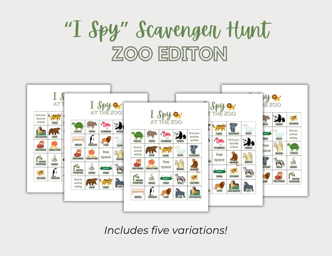 I Spy at the Zoo: a Photo Scavenger Hunt for 5-8yrs - Etsy