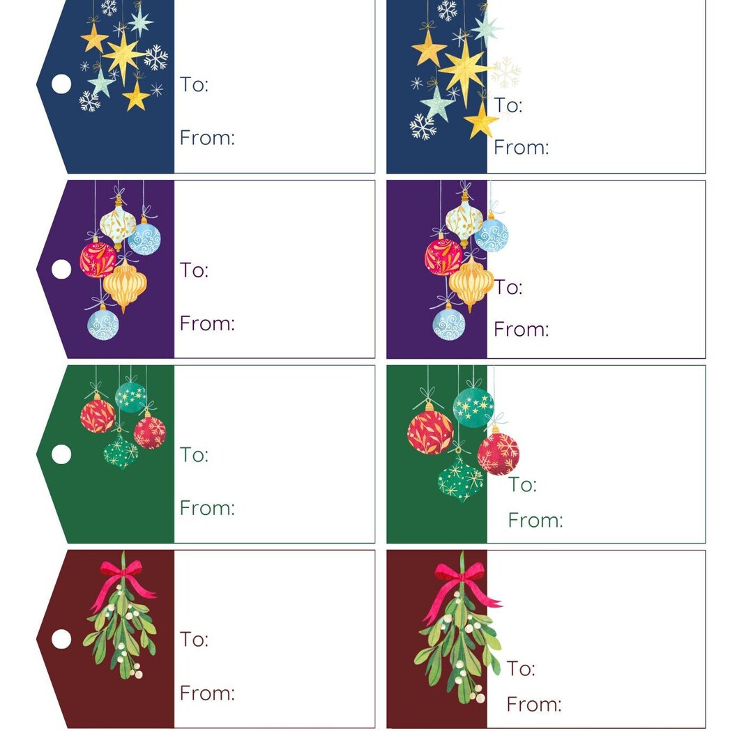CHRISTMAS GIFT TAGS Digital Download, Print at Home, Compatible With ...