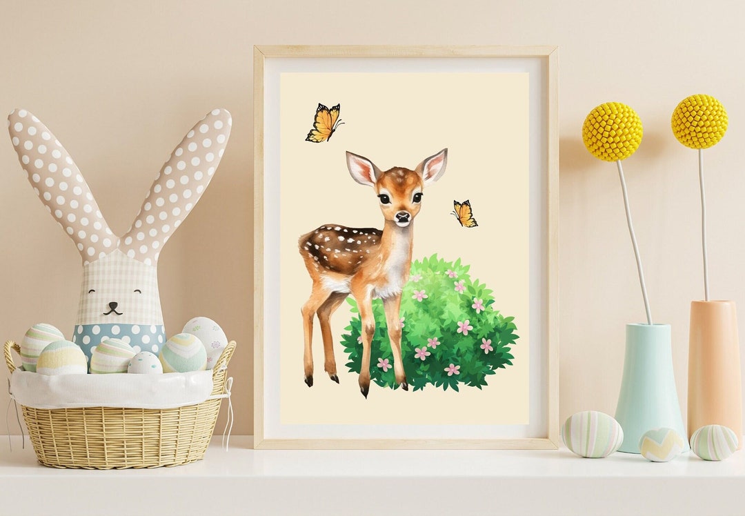 FAWN VINTAGE, Digital Download Art Print Retro Nursery Decor Vintage ...