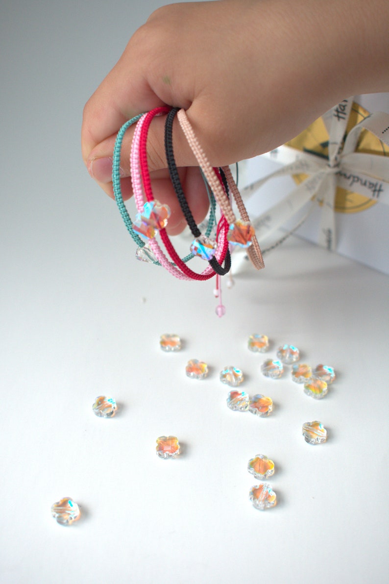 Clover Crystal Bracelet Glass Bead Matching Bracelets Couple Jewelry ...