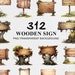 Wooden Sign Watercolor Clipart, 312 PNG Wooden Sign, Wood Sign ...