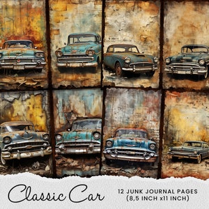Old Classic Car Junk Journal Page, Classic Car, Old Car, Old Classic ...