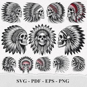 Native American Skull SVG, Native Head Skull Svg, Native Svg, Native ...