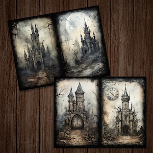 Dark Gothic Castle Junk Journal Pages: Scrapbook Paper (digital ...