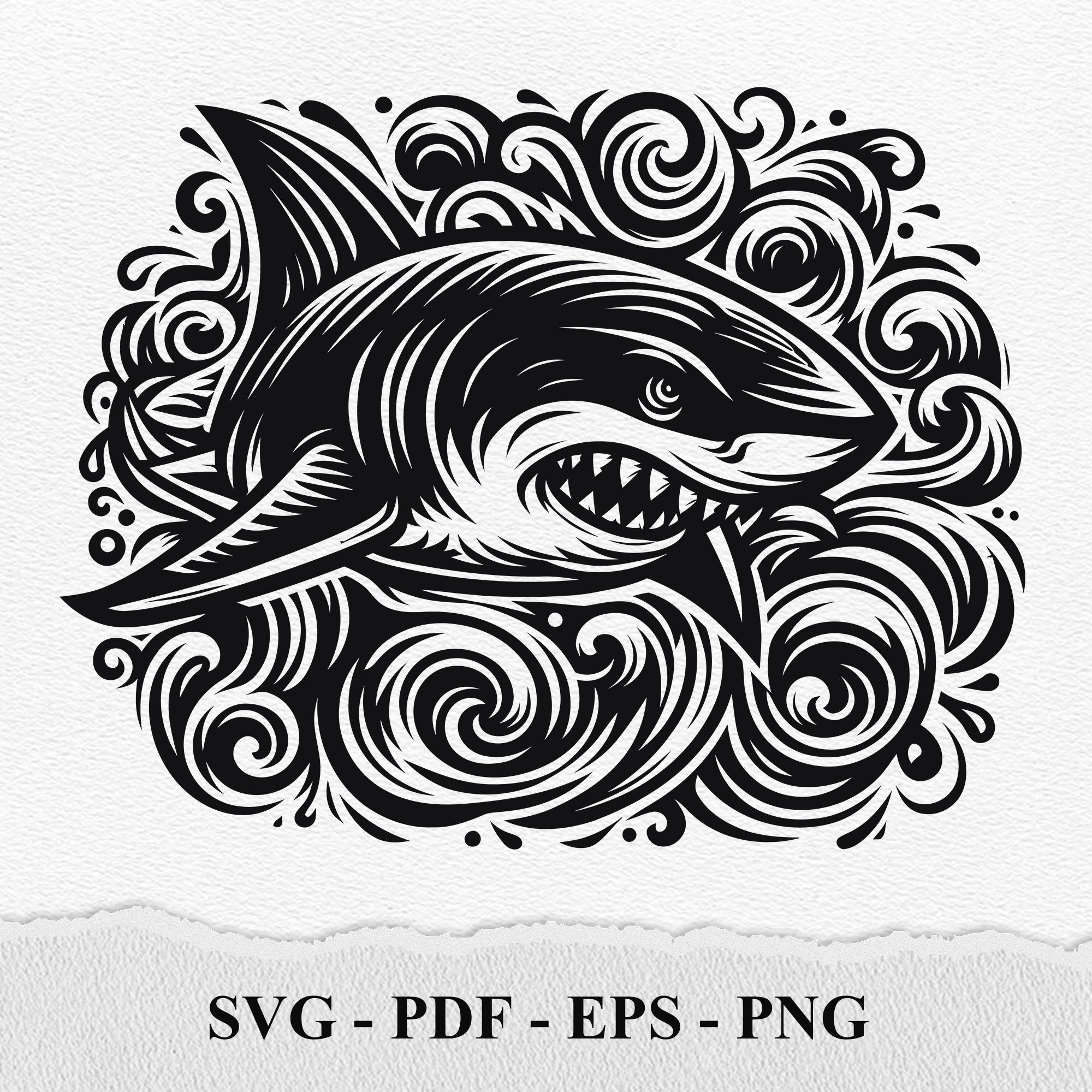 Shark SVG, Shark Bundle Svg, Angry Shark Svg, Shark on the Sea, Shark ...