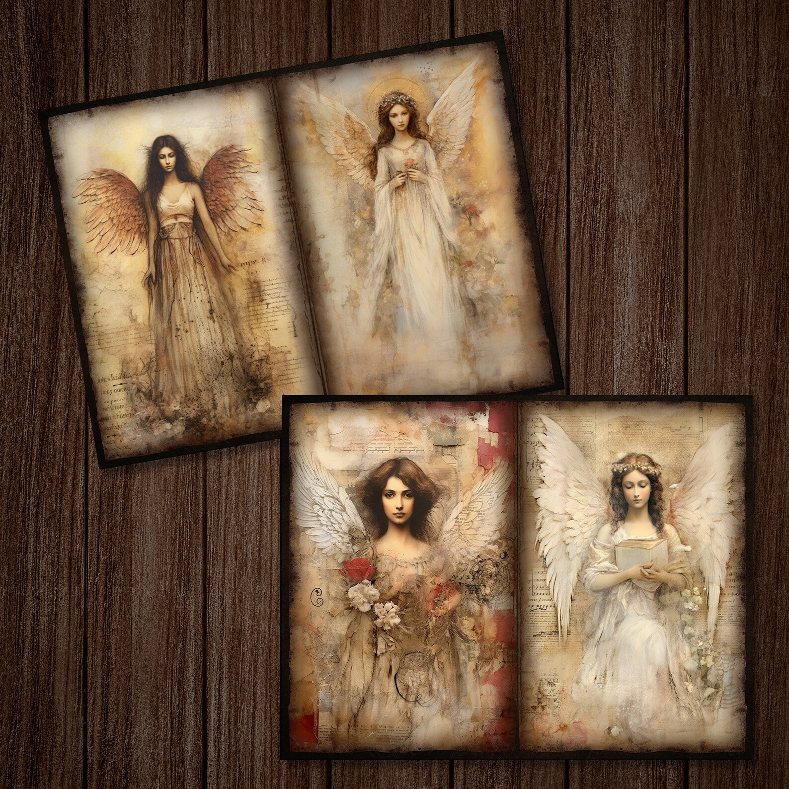 Beauty Angel Junk Journal Pages, Heavenly Angel, Angels Printable ...