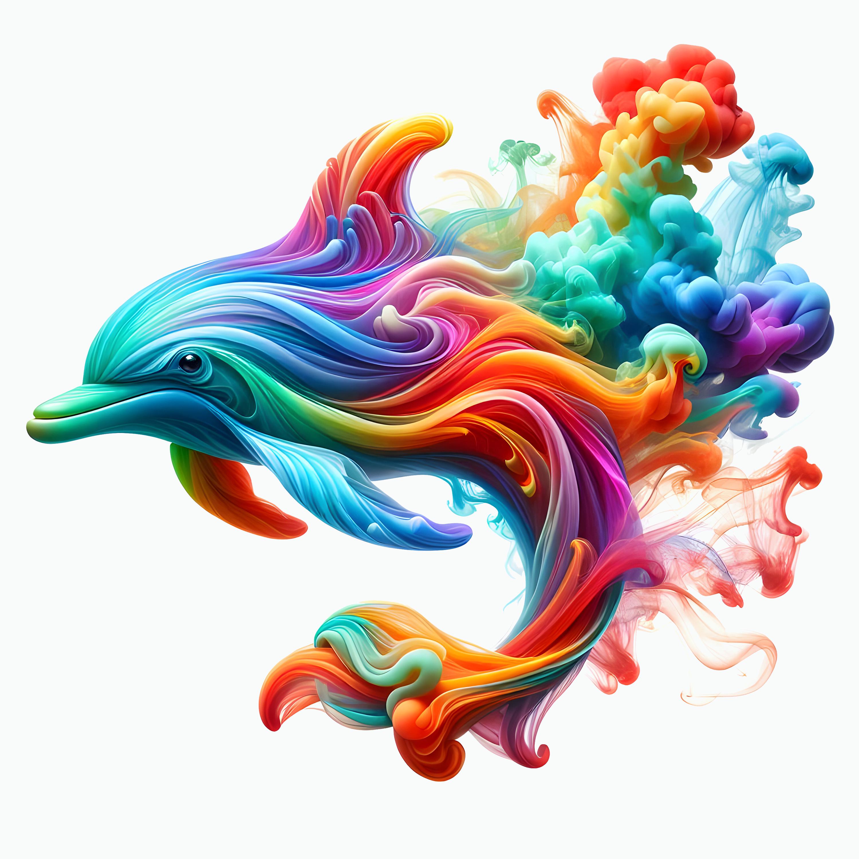 Majestic Dolphin, Ethereal Dolphin, Colorful Dolphin, Liduid Dolphin ...