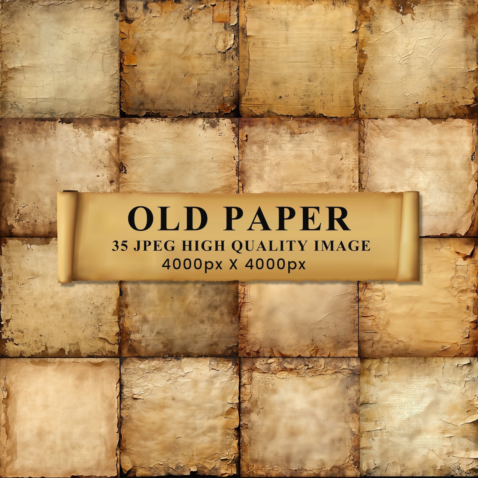 Grunge Old Paper Textures: Digital Scrapbook Pages (digital Download ...