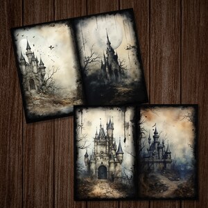 Dark Gothic Castle Junk Journal Pages: Scrapbook Paper (digital ...