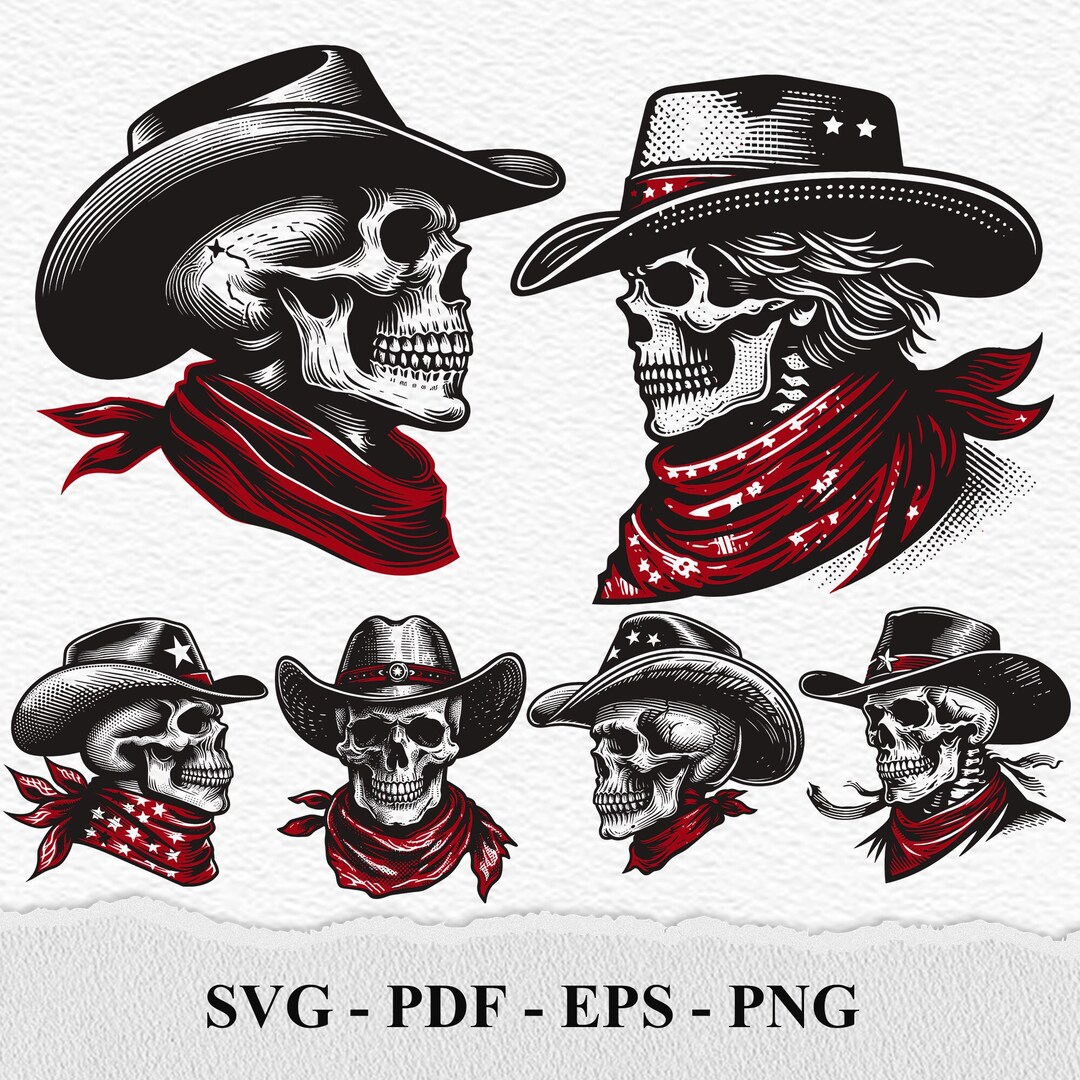 Western Cowboy Skull SVG, Skull Svg, Cowboy Skull, Western Skull SVG ...