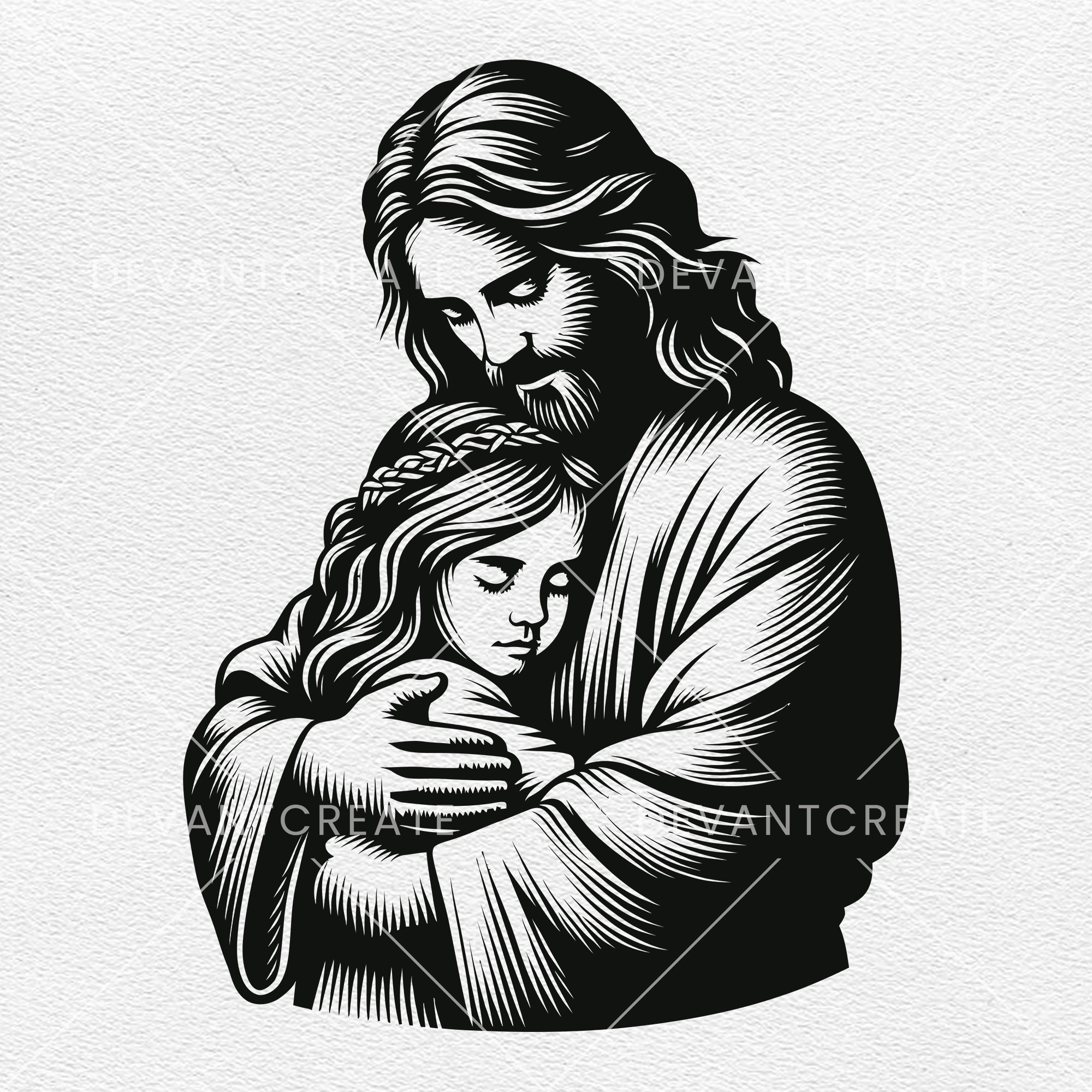 Jesus Hug SVG Bundle – Christian Clipart, Religious Silhouette Vector ...