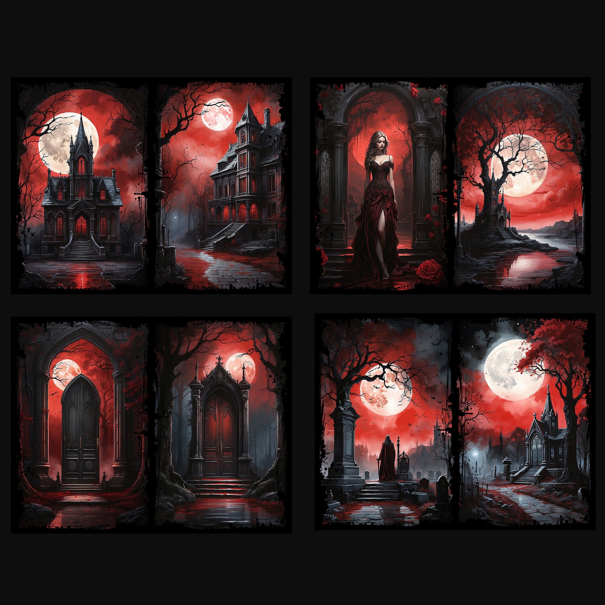 Gothic Junk Journal Pages, Gothic Digital Papers, Dark Gothic Printable ...