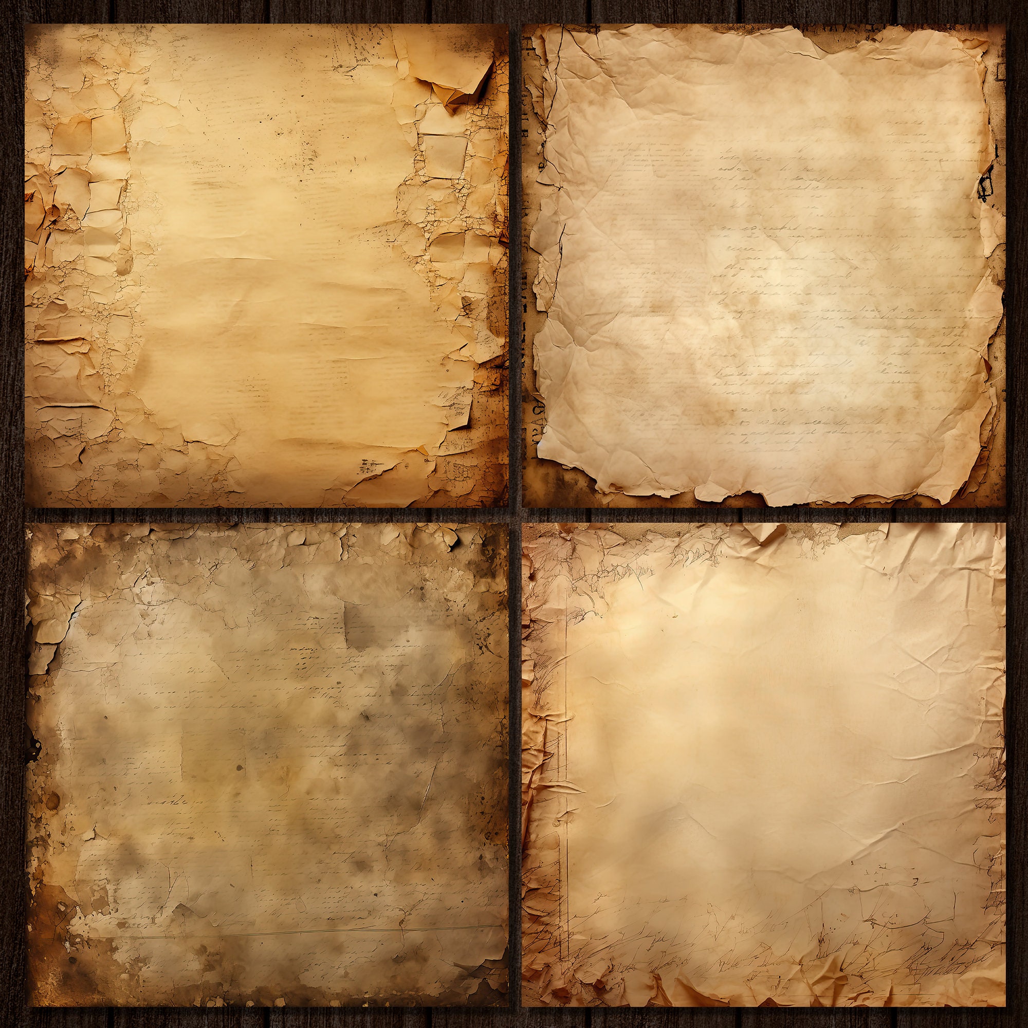 Old Paper Textures Printable, Digital Papers, Grunge Pages, Distressed ...