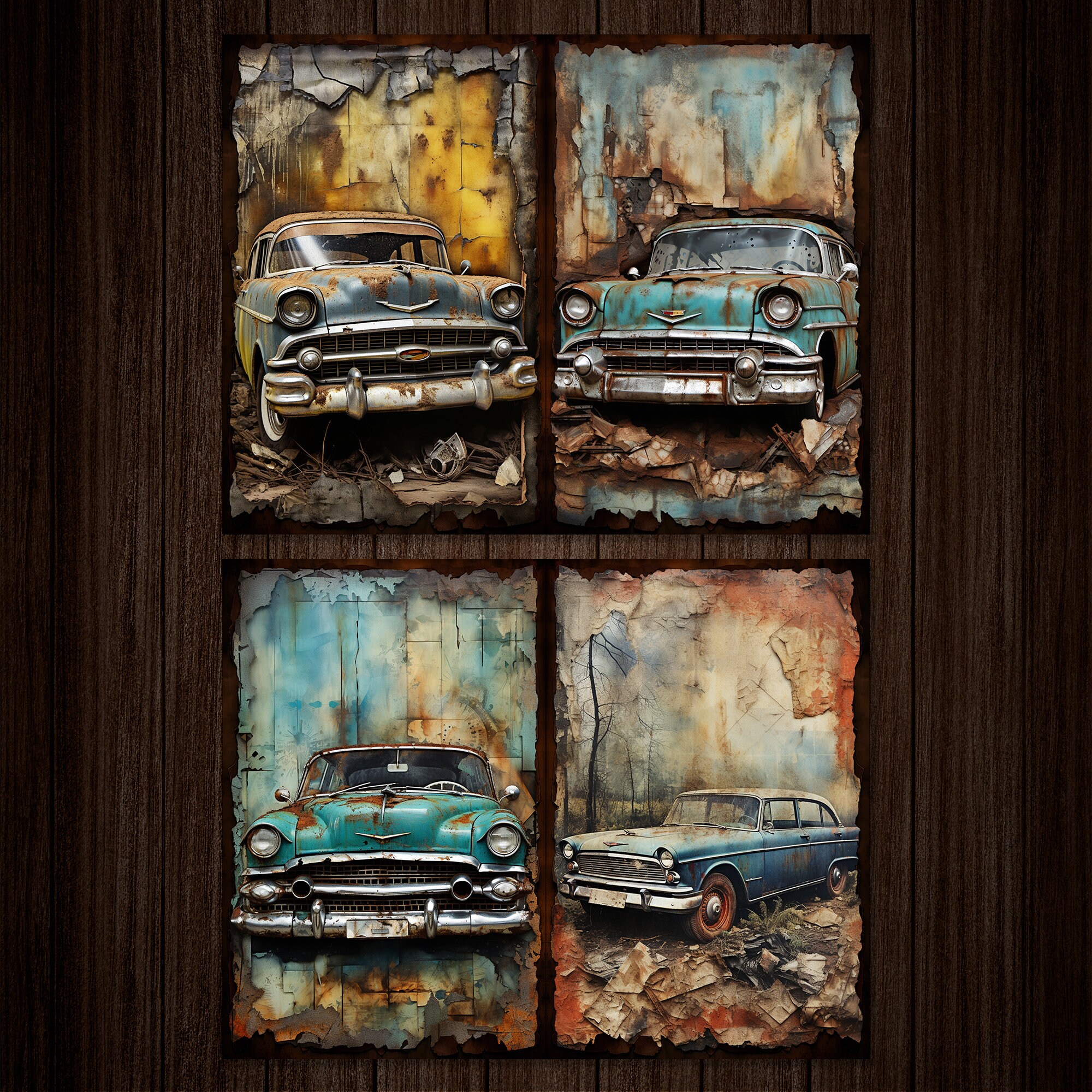 Old Classic Car Junk Journal Page, Classic Car, Old Car, Old Classic ...