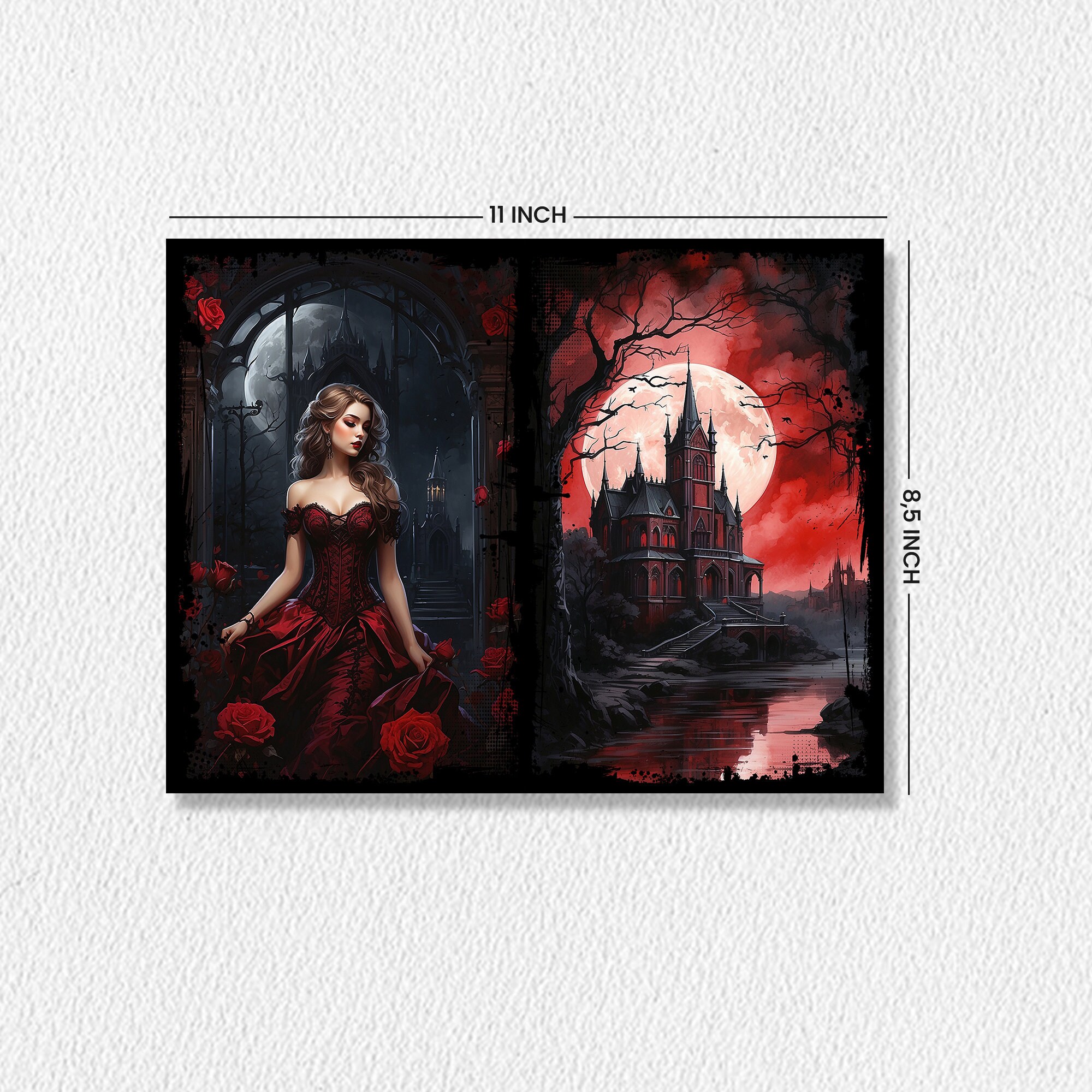 Gothic Junk Journal Pages, Gothic Digital Papers, Dark Gothic Printable ...