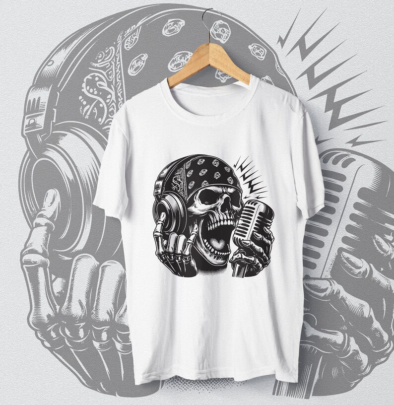 Skull Rocker SVG, Lady Rocker Skull SVG, Punk Rock Skull, Rock and Roll ...