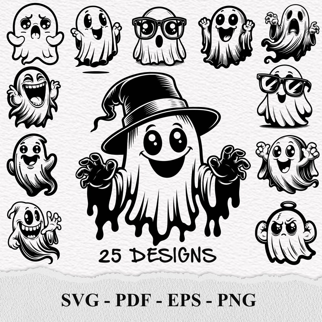 Cute Ghost SVG, Ghost SVG, Cute Spooky Ghost, Halloween SVG, Horror ...