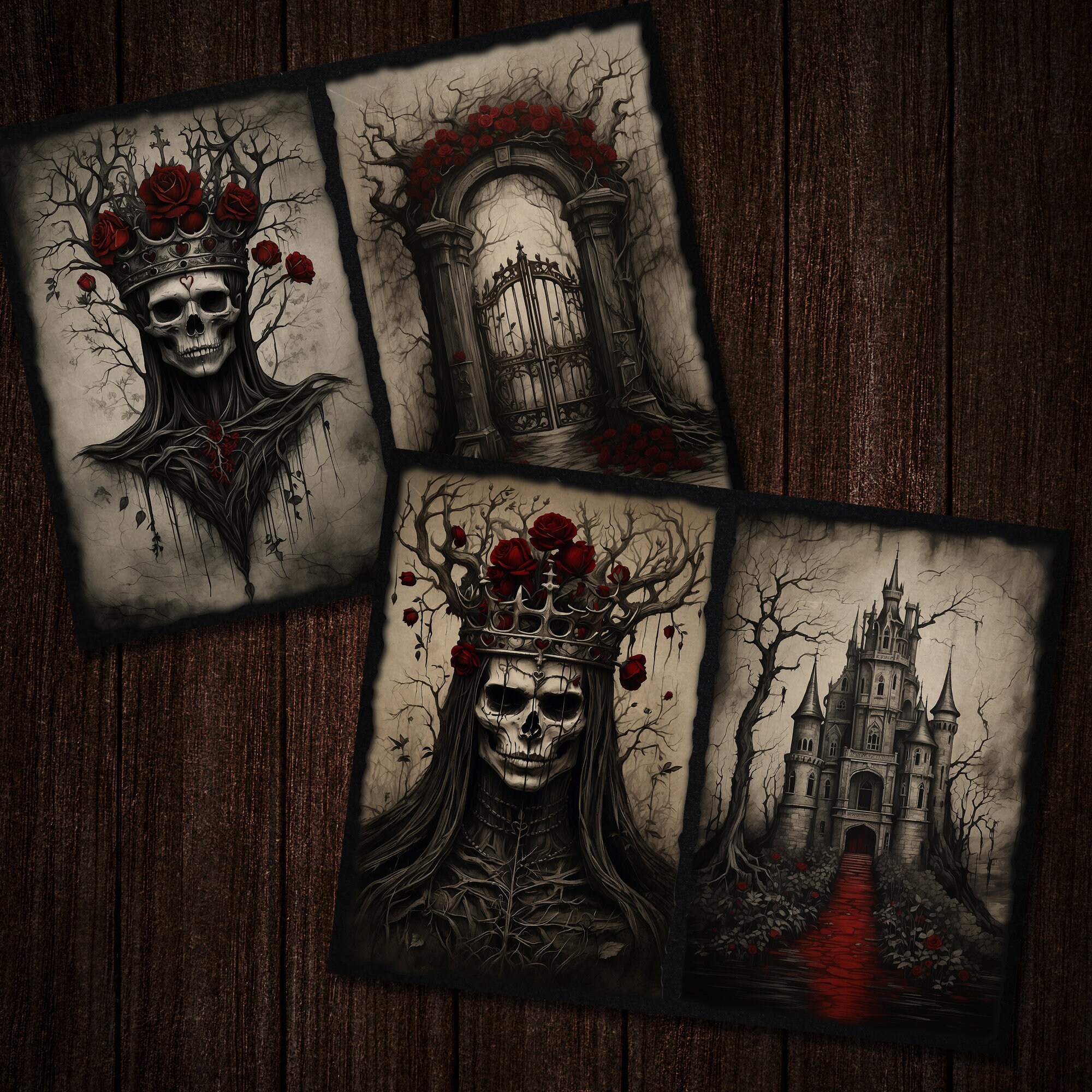 Dark Gothic Junk Journal Pages, Dark Gothic Prince, Dark Queen, Gothic ...